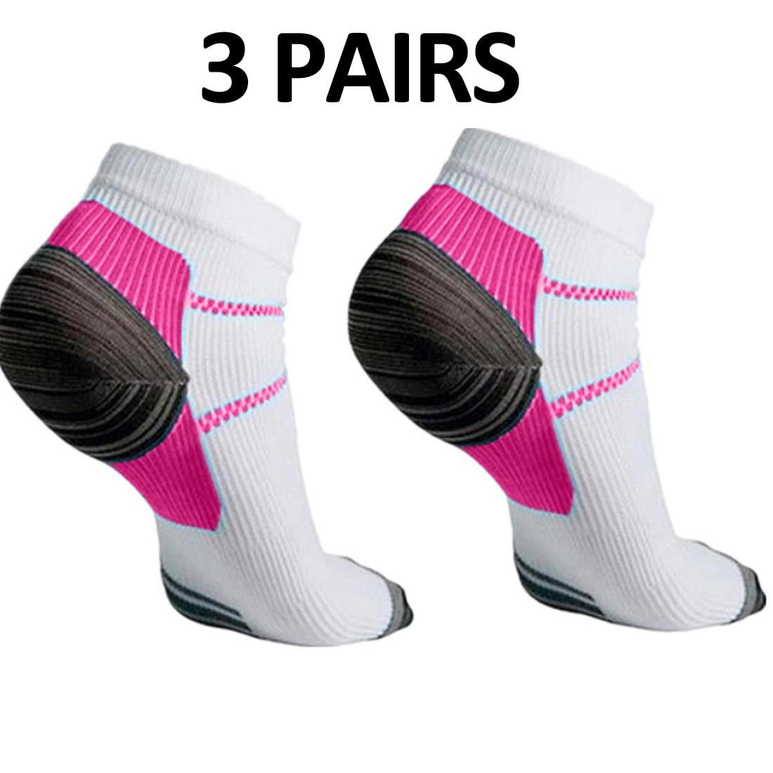 Plantar Fasciitis Socks 3 PAIR Heel Pain Foot Pain Relief Arch Support ...