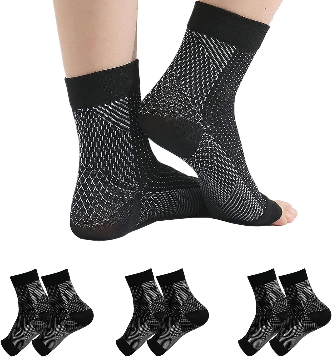 Plantar Fasciitis Socks, Ankle Brace Open Toe Socks Tendonitis ...
