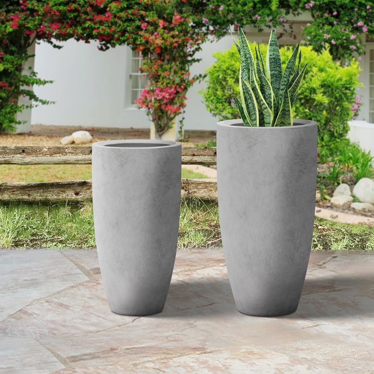 Plants In Concrete Planters Concrete Large Planters Indoor And Outdoor