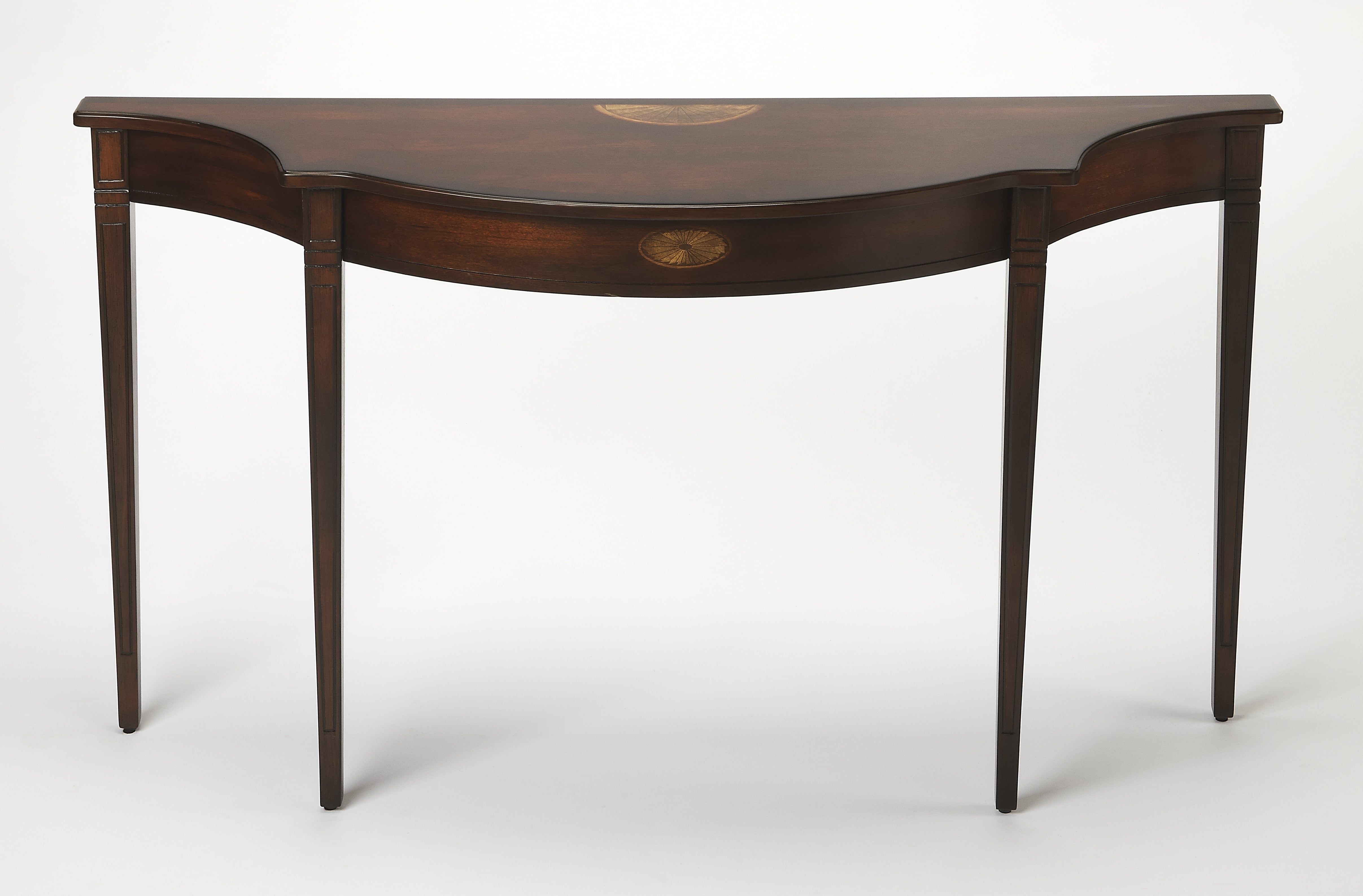 Butler Chester 54"W Demilune Wood Traditional Console Table - Cherry ...