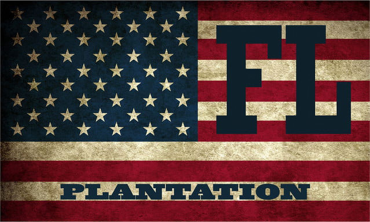 Plantation FL Florida Broward County Vintage US Flag Decal Bumper ...