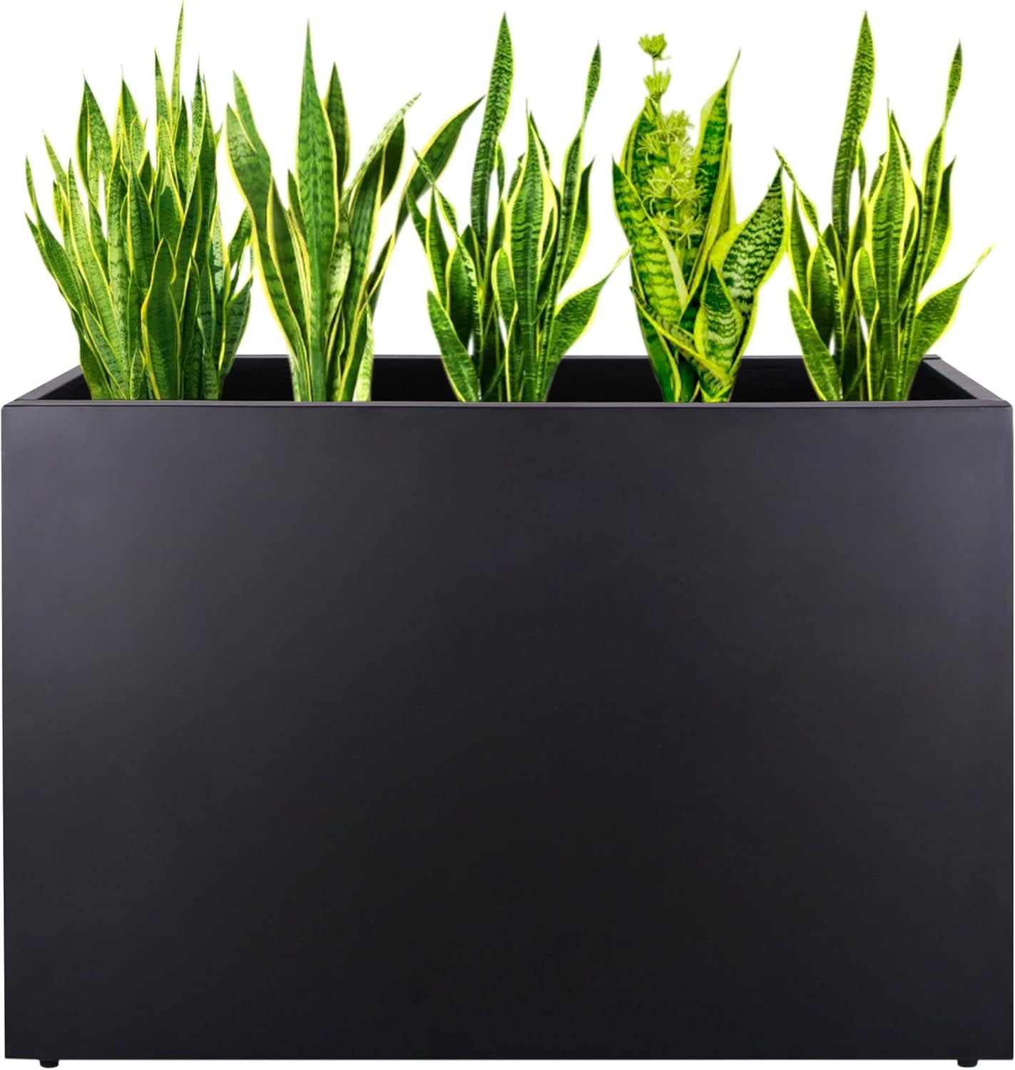Planter Box 15.7 * 9.8 * 11.8 in Metal Black Outdoor Planters for Outdoor Galvanized Steel ...