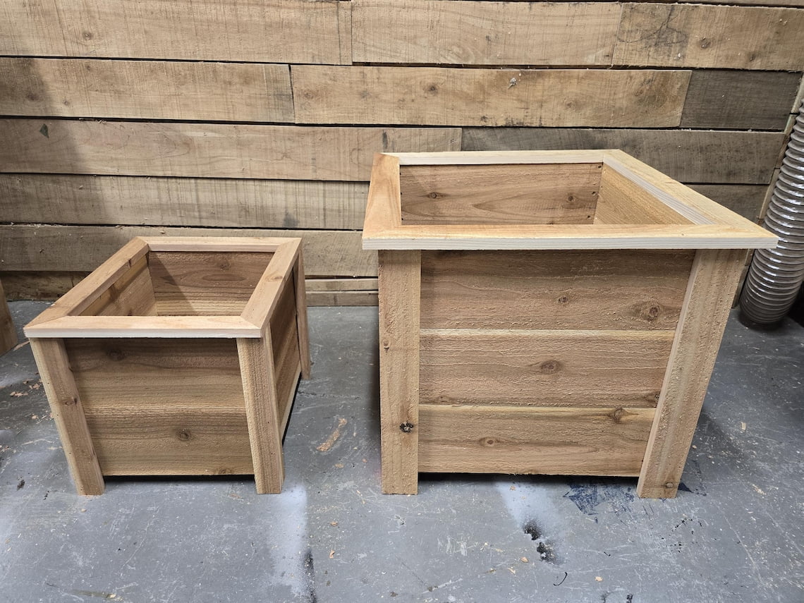 Planter Box Bundle Fence Picket Cedar Flower Box Garden Box Plans with ...