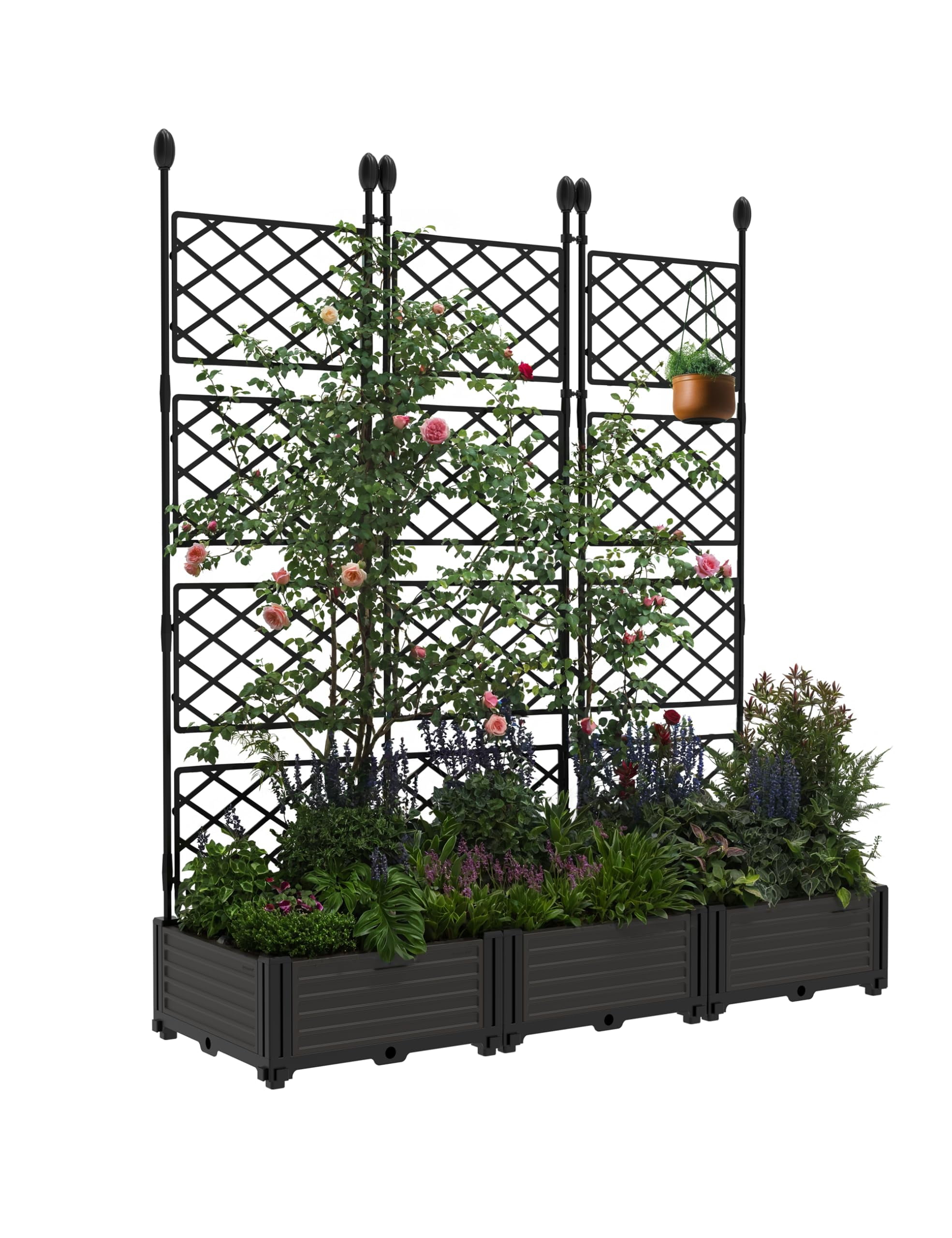 Planter Box with Lattice Trellis, Planter Box for Climbing Plants/Vines ...