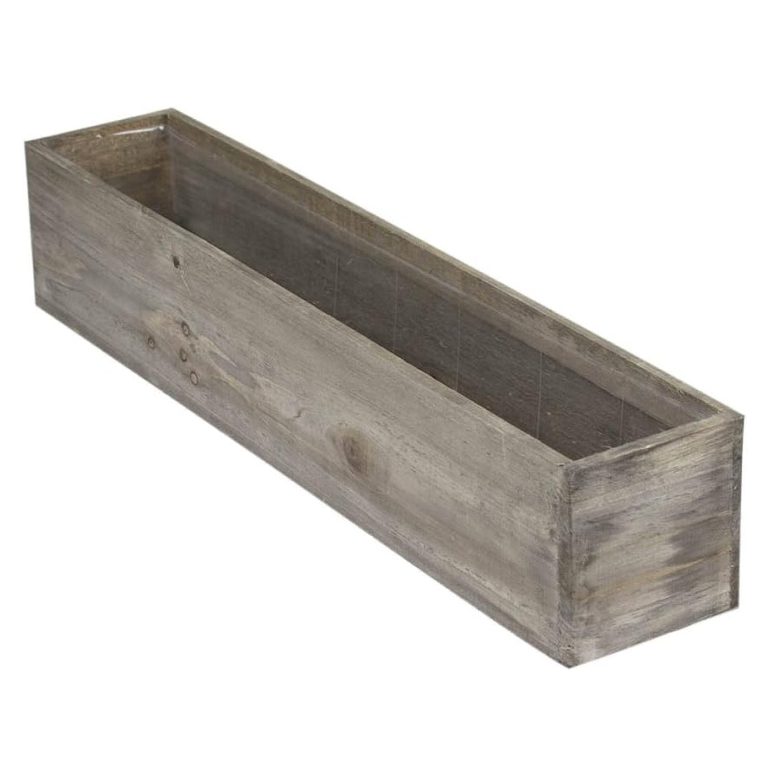 Planter Box, Rustic Barn Wood, Plastic Liner, Rectangle, 20 Inch ...