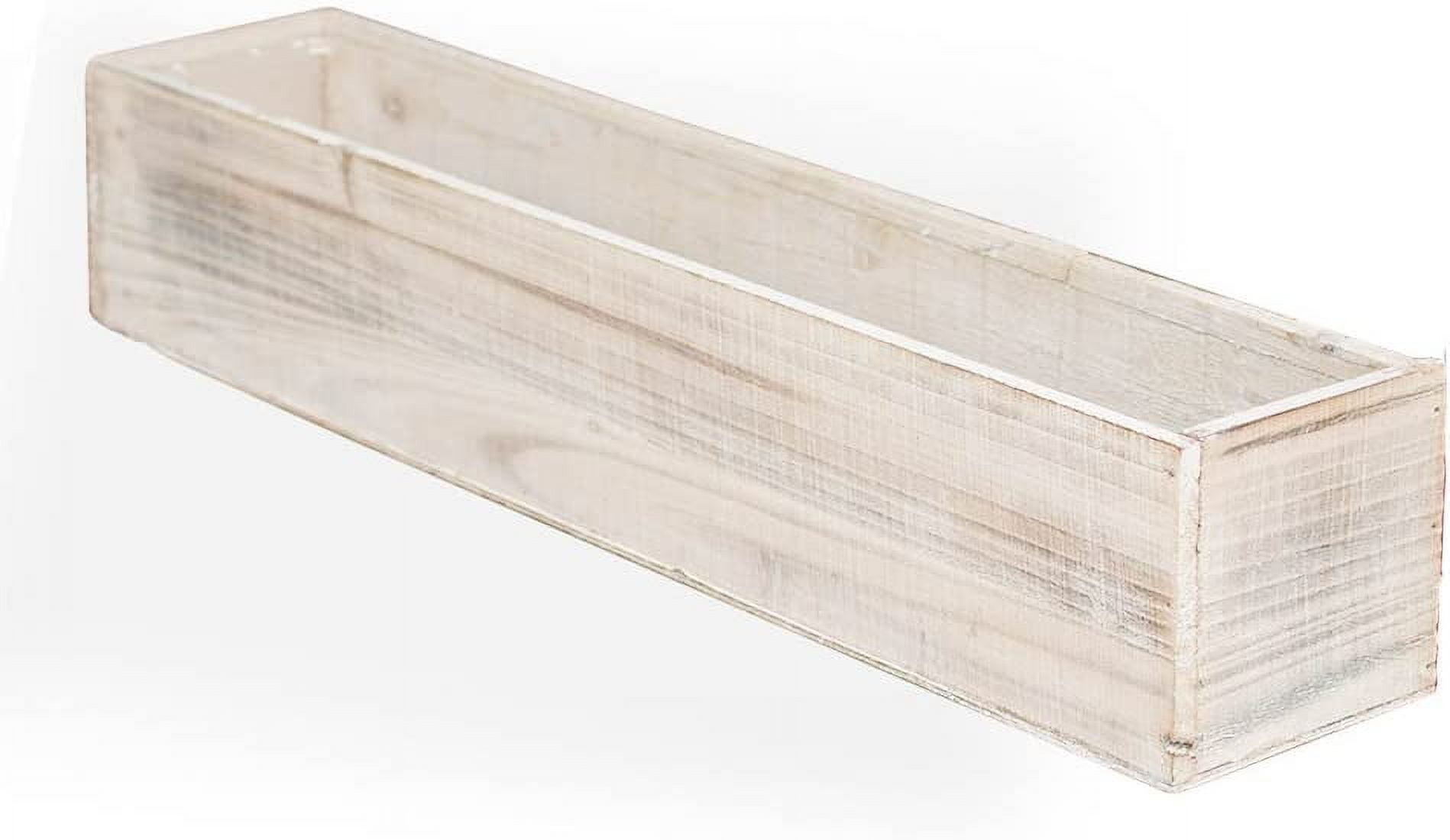 Planter Box, Rustic Barn Wood, Plastic Liner, Rectangle, 20 Inch ...