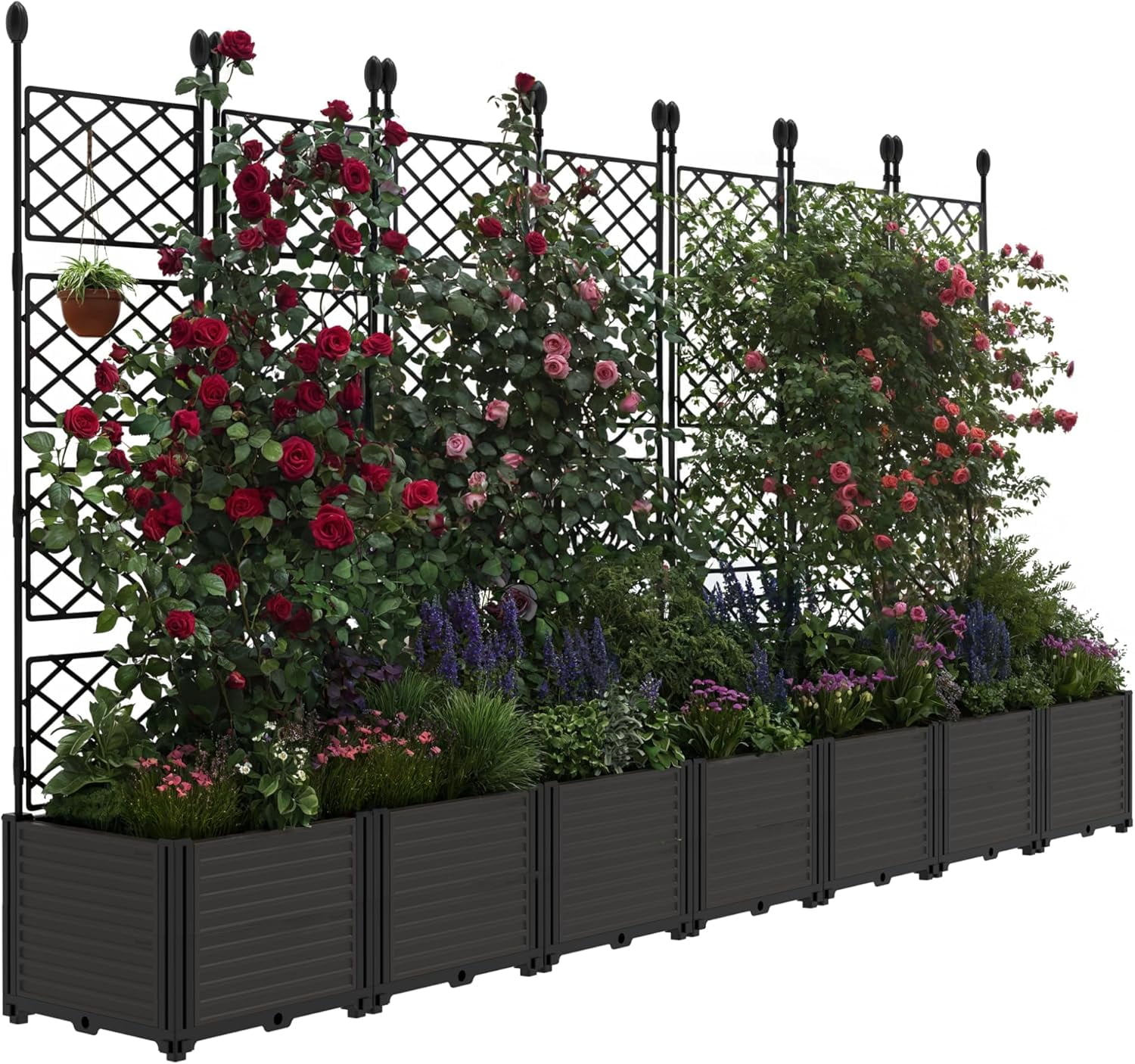Planter Box Trellis,Large Outdoor Raised Garden Bed with Trellis ...