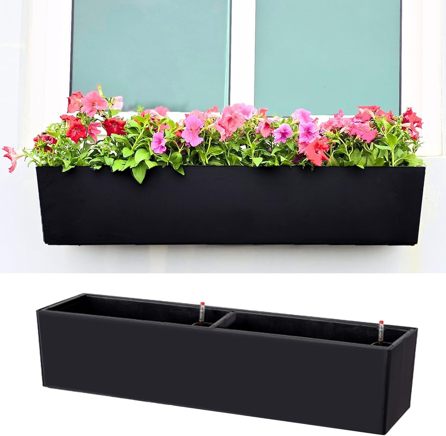 Planter Boxes Outdoor (40 Inch, 1 Pack) Large Rectangular Self Watering ...