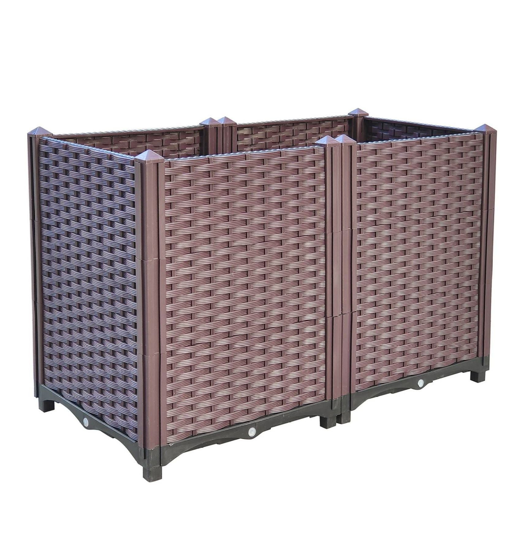 Planter Boxes Raised Garden Bed,2 Pieces Plastic Raised Garden Bed ...