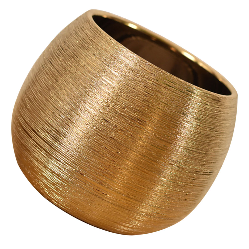 1Pc Round Ceramic Plant Pot with Golden Flower Vase for Decor Succulent ...