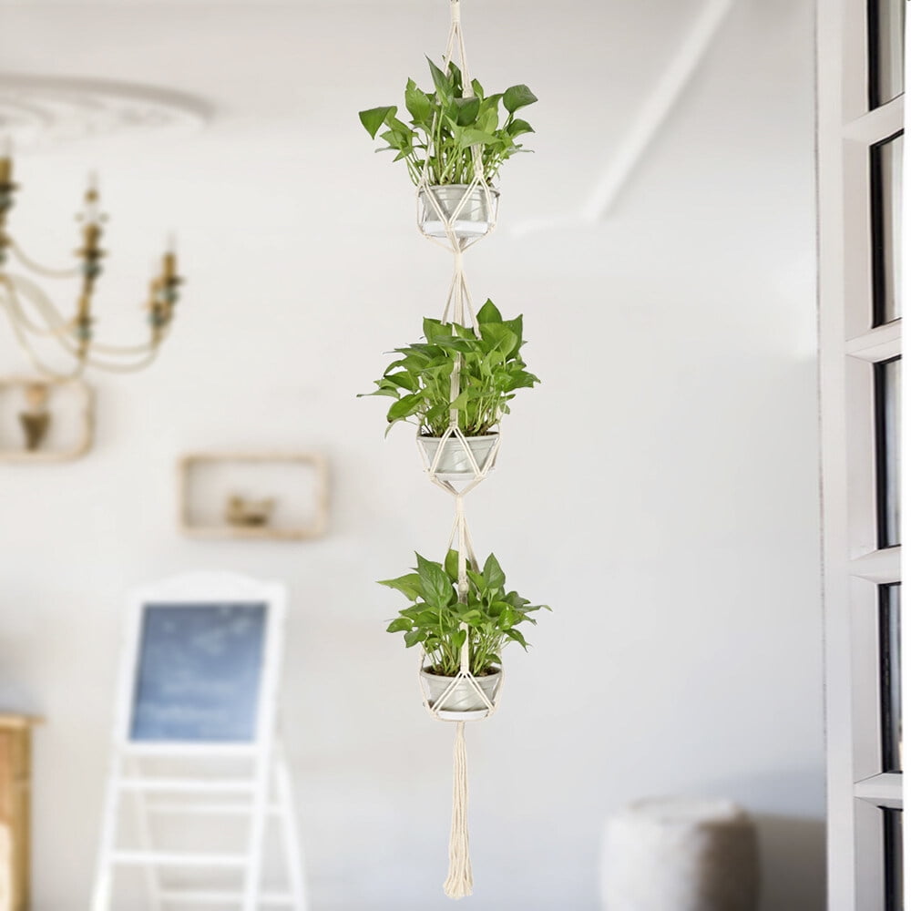 Planter Flower Pot Hanging Rope Basket for Indoor - Walmart.com