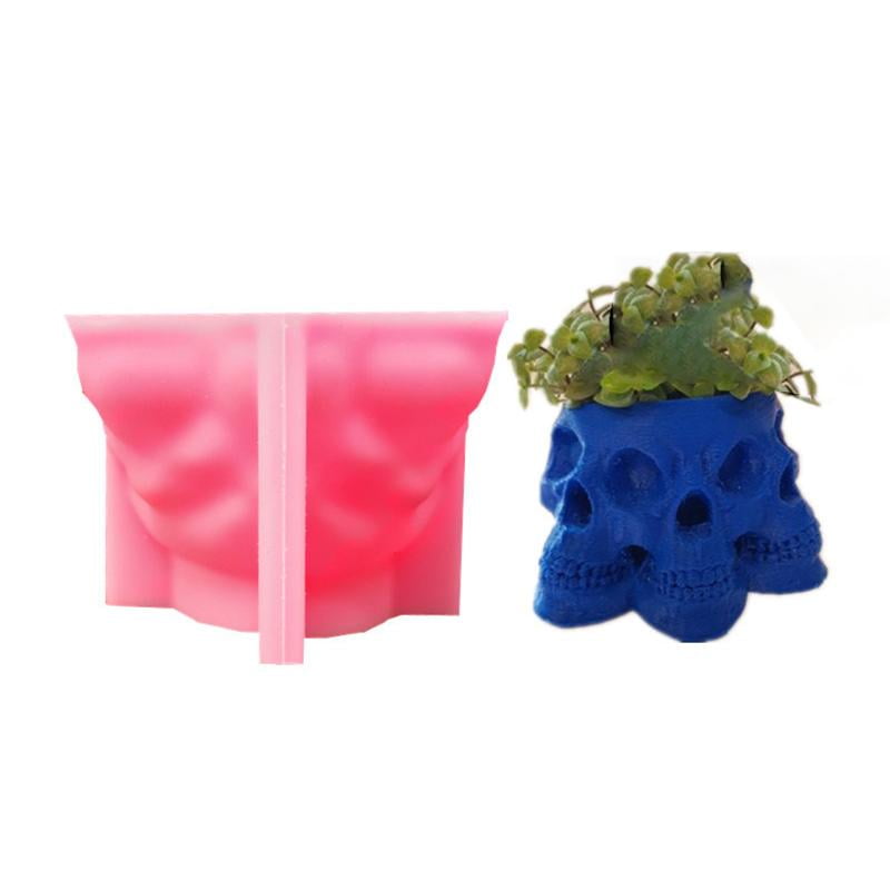 Planter Molding Tool Silicone Mould for Making Overlapping Skulls Head ...