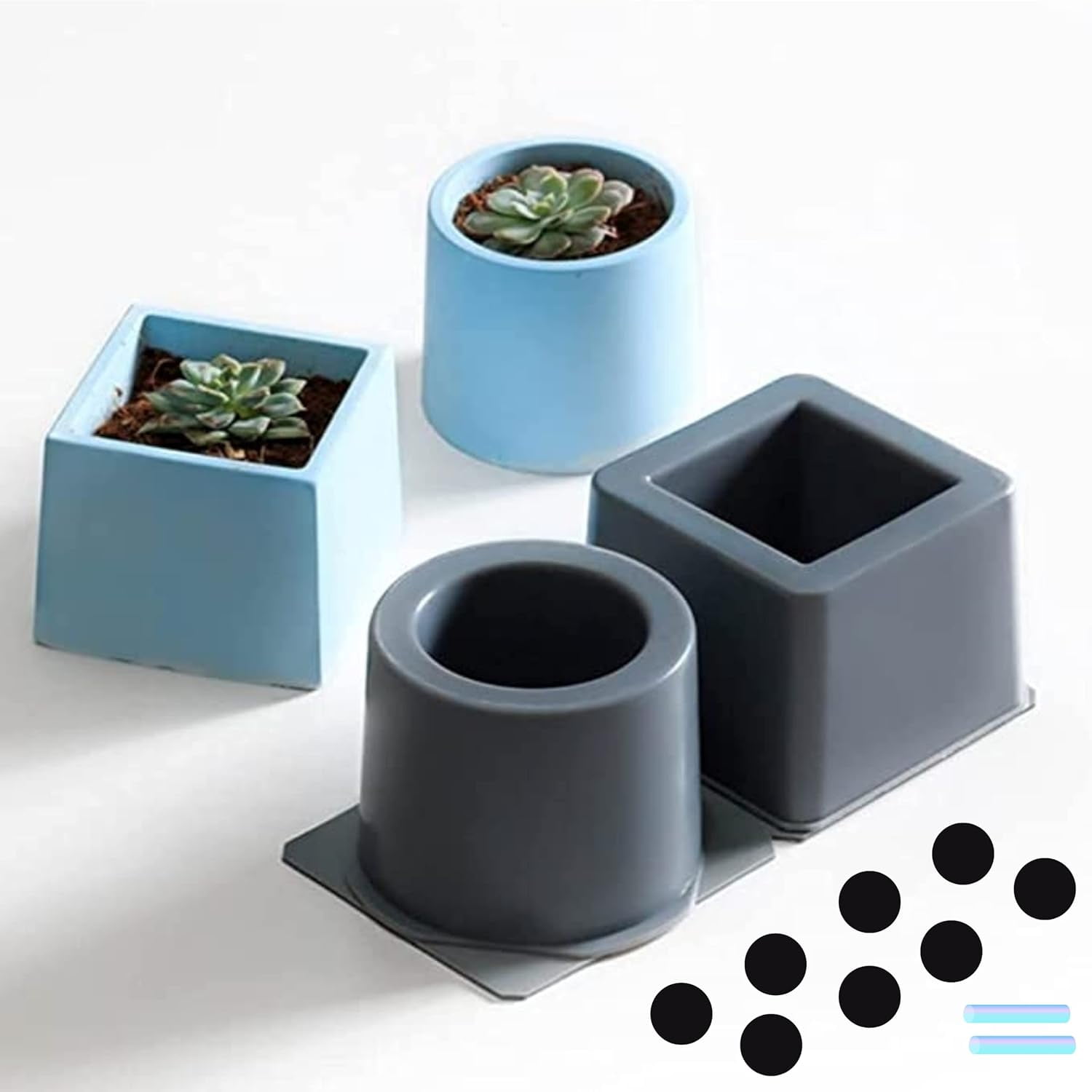Planter Molds - Square Round Shapes | Concrete Molds for Small ...