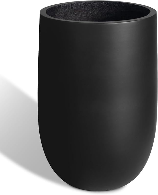 Planter Outdoor Indoor, Large Tall Cement Plant Pots for Trees Flowers ...