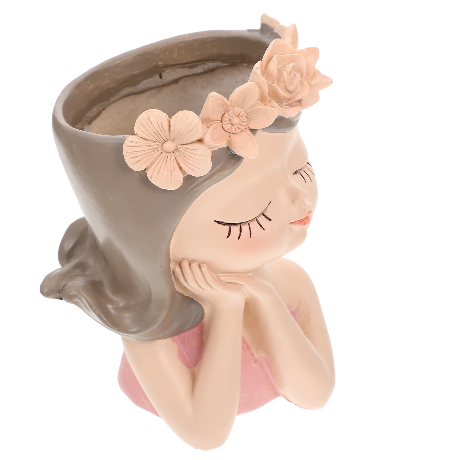 Planter Pot Girl Planter Flower Pots Statue Vase Floral Container for ...