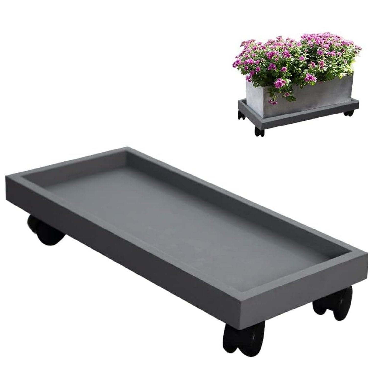 Planter Potted Trolley Plant Caddies with Lockable Wheels,Flower Pot ...