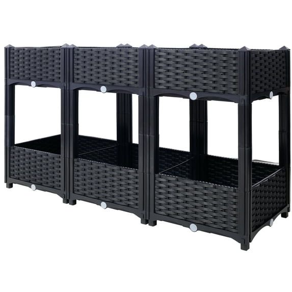 Planter Raised Beds, Elevated Planter Garden Box with Drainage Plug ...