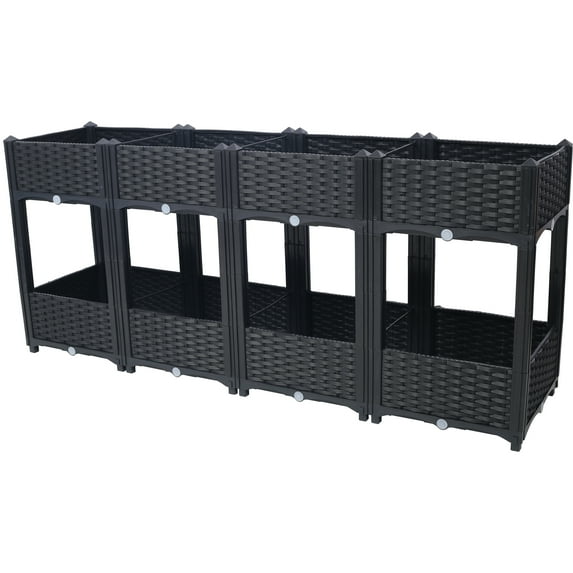 Planter Raised Beds, Elevated Planter Garden Box with Drainage Plug ...