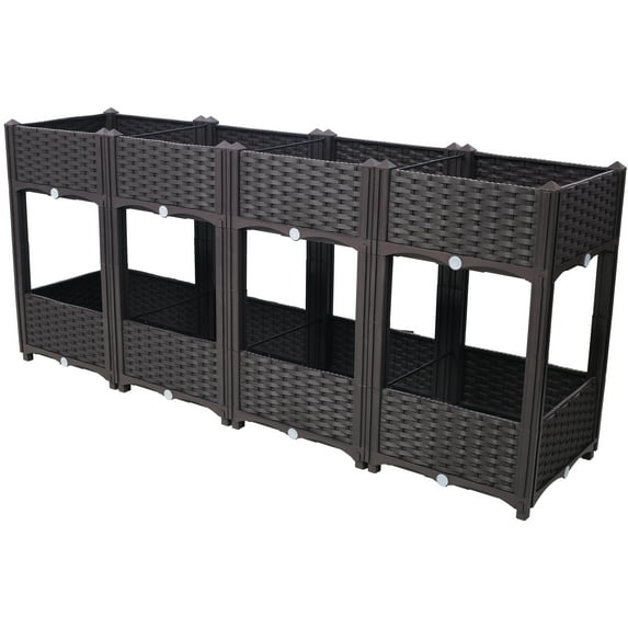 Planter Raised Beds, Elevated Planter Garden Box with Drainage Plug ...