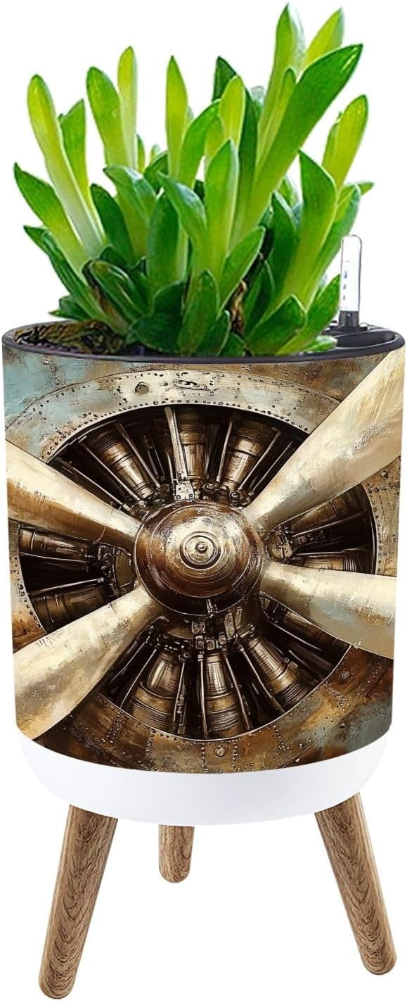 Planter with Stand Aircraft Vintage Airplane Retro Aviation Metal ...