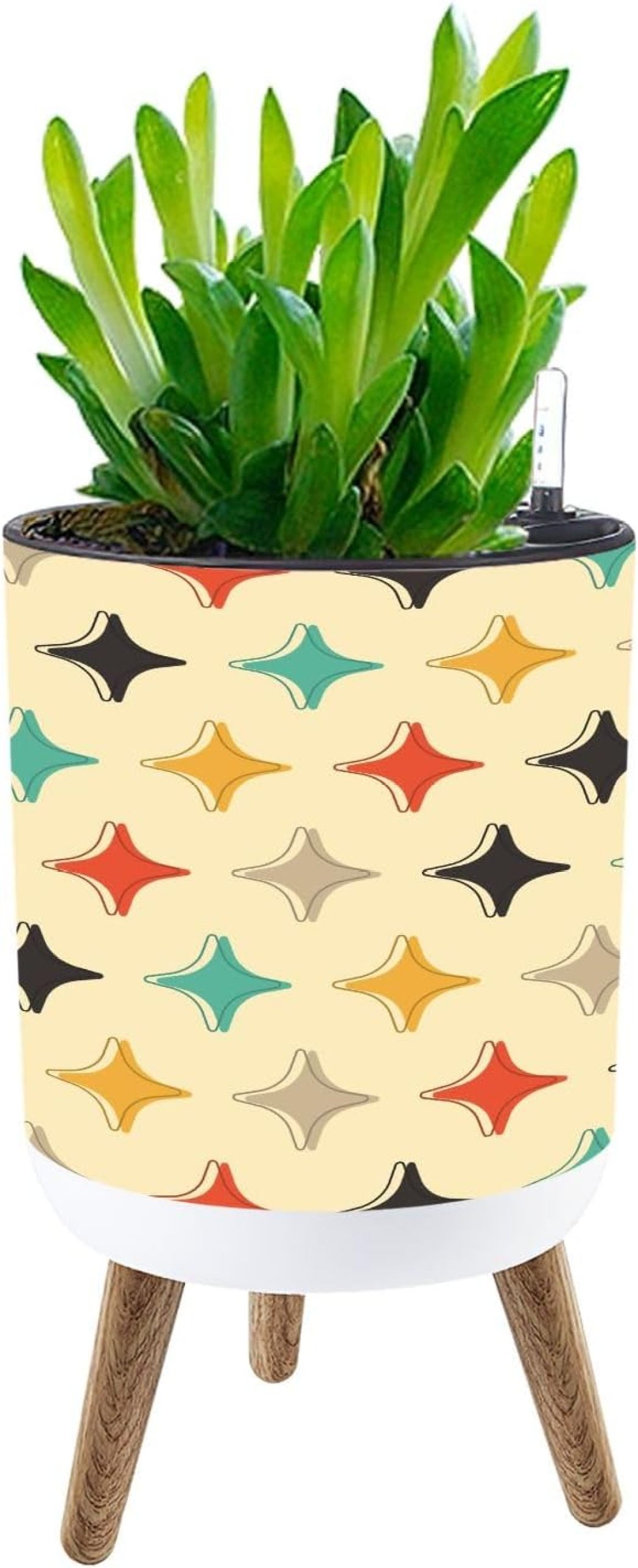 Planter with Stand Mid century fifties modern atomic stars retro colors ...