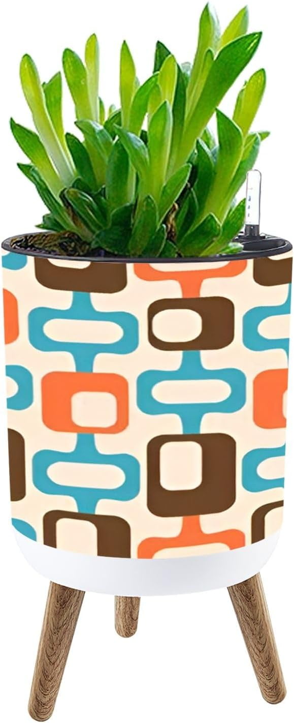 Planter with Stand mid Century Style Pattern Boho Pot with Legs ...