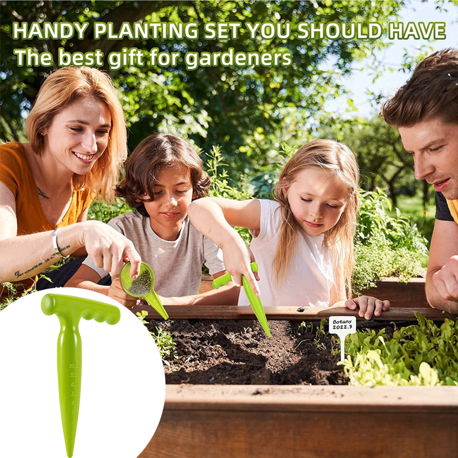 Planter Tool Plastic Sow Dibbler with Handle Garden Hand Dibber Garden ...