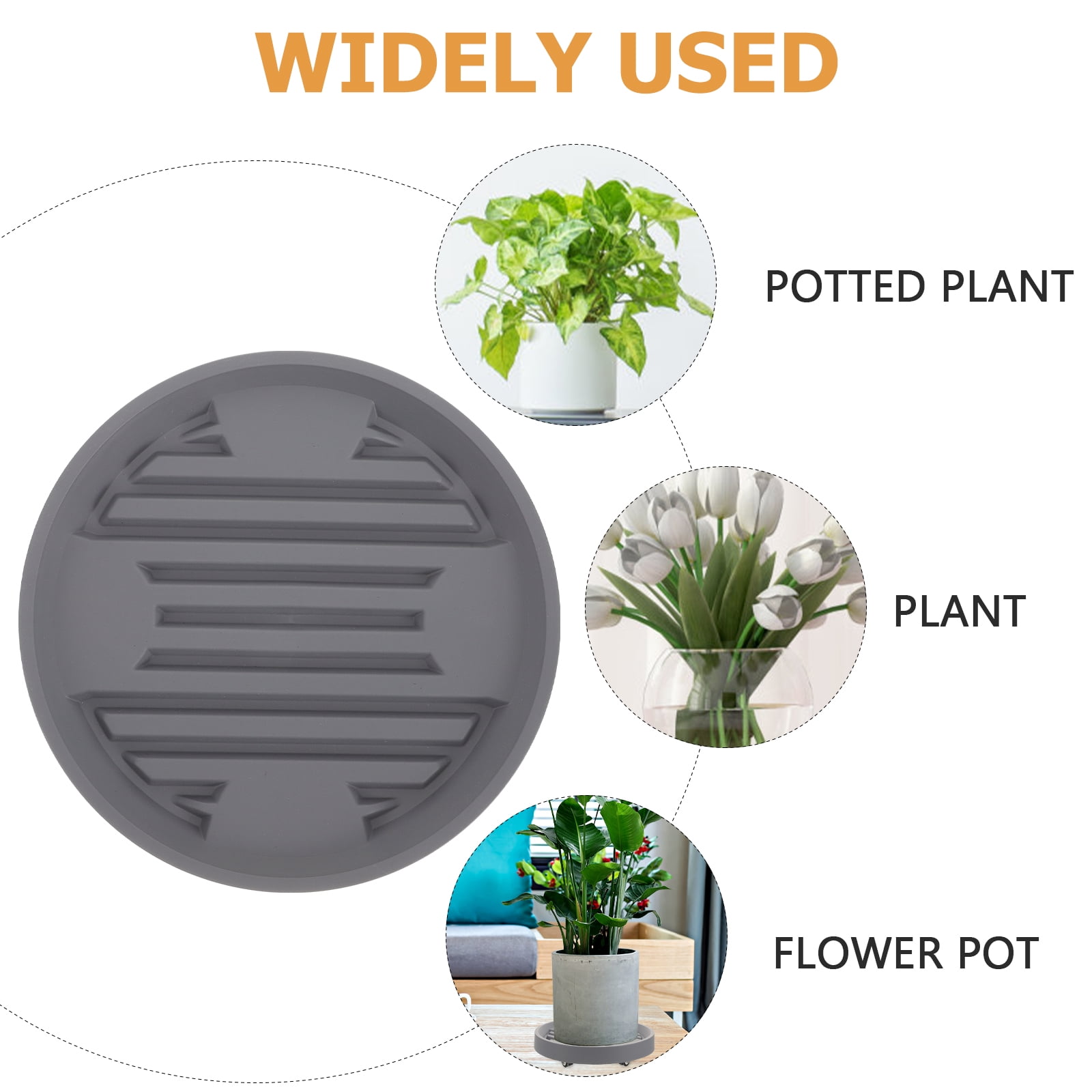 Flowerpot Moving Tray Grey Plastic 1Set 22x22cm - Walmart.com