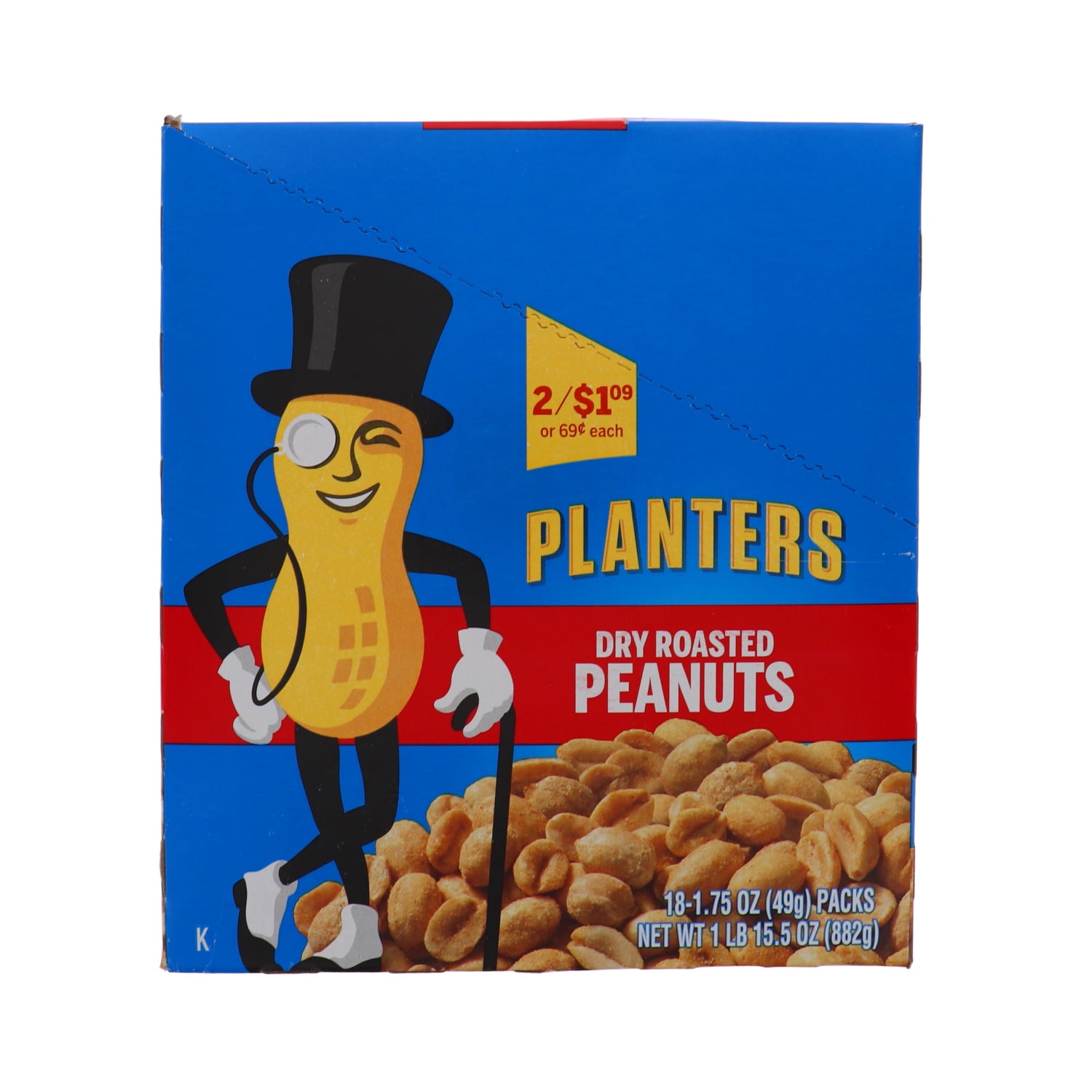 PLANTERS Dry Roasted Peanuts, Individual Packs, 2/$1.09, 1.75 oz, Count ...