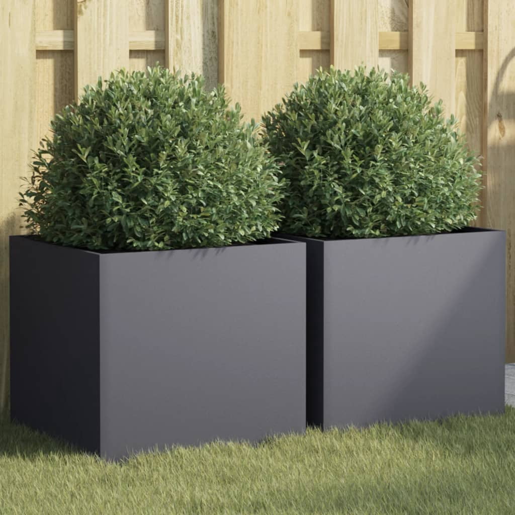 Planters 2-Pack Anthracite Cold-Rolled Steel - Durable, Weather ...