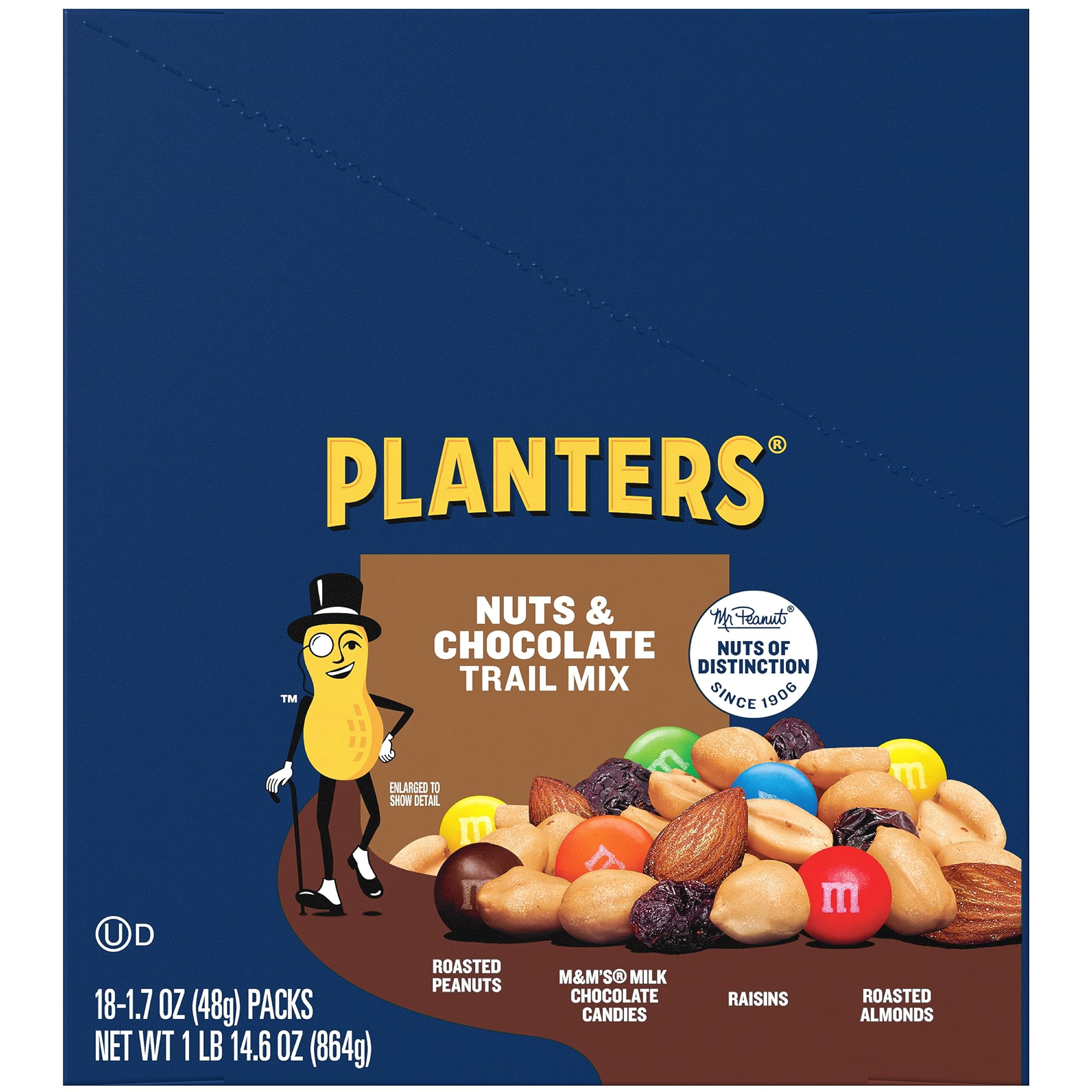 Planters Chocolate Trail Mix Nuts (1.7 oz Bags, Pack of 18) NG01 ...