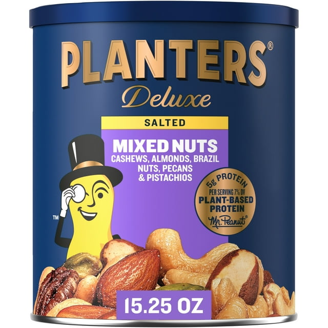 Planters Deluxe Mixed Nuts With Hazelnuts, 15.25 Ounce Canister ...