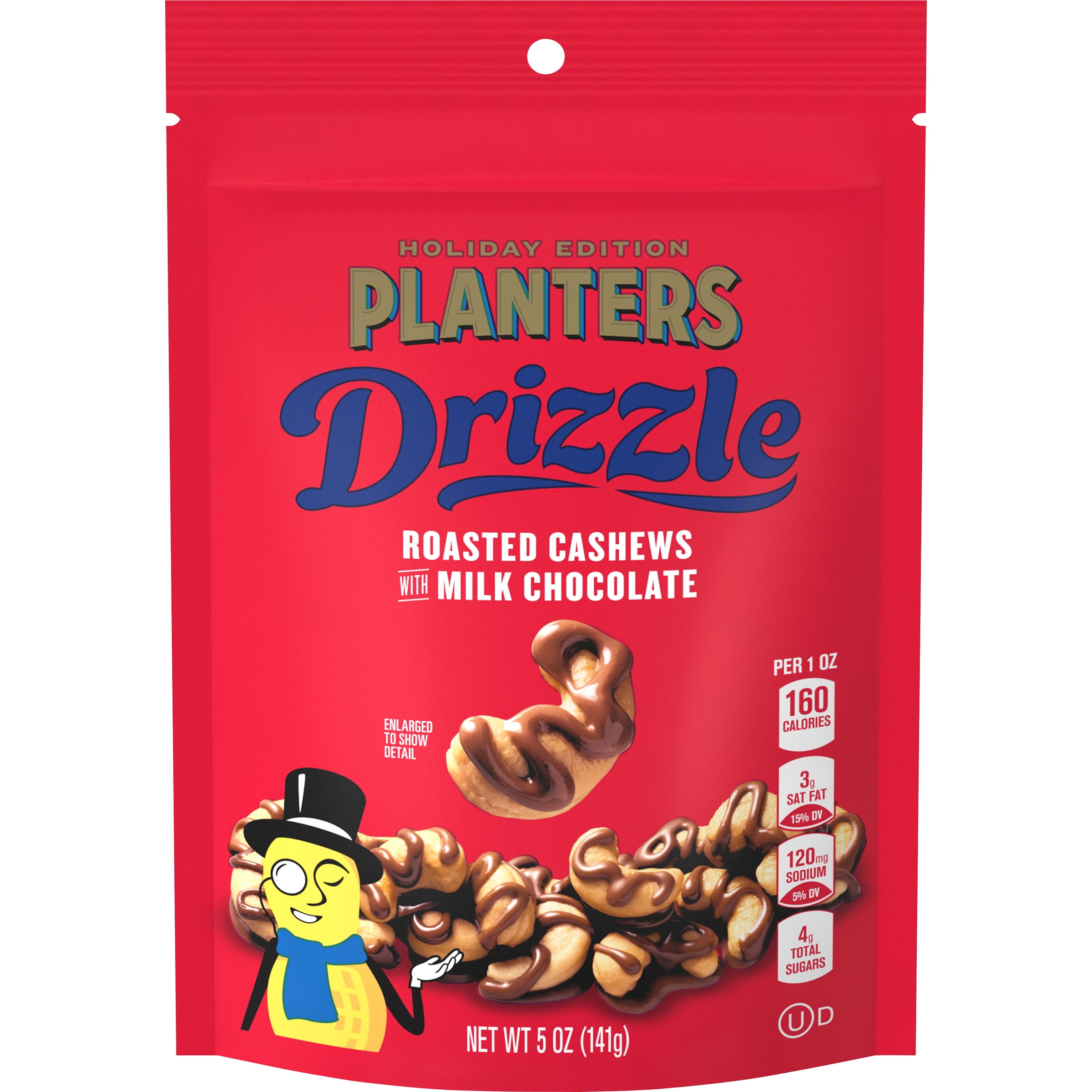 Planters Drizzle Holiday Edition Roasted Cashews with Milk Chocolate ...