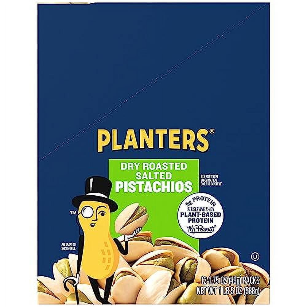Planters Dry Roasted Pistachios (1.75 oz Packets, Pack of 12) - Walmart.com