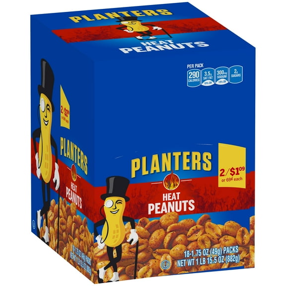 PLANTERS Salted Peanuts, 10-1 oz. Bags, Kosher-Friendly, On-The-Go ...