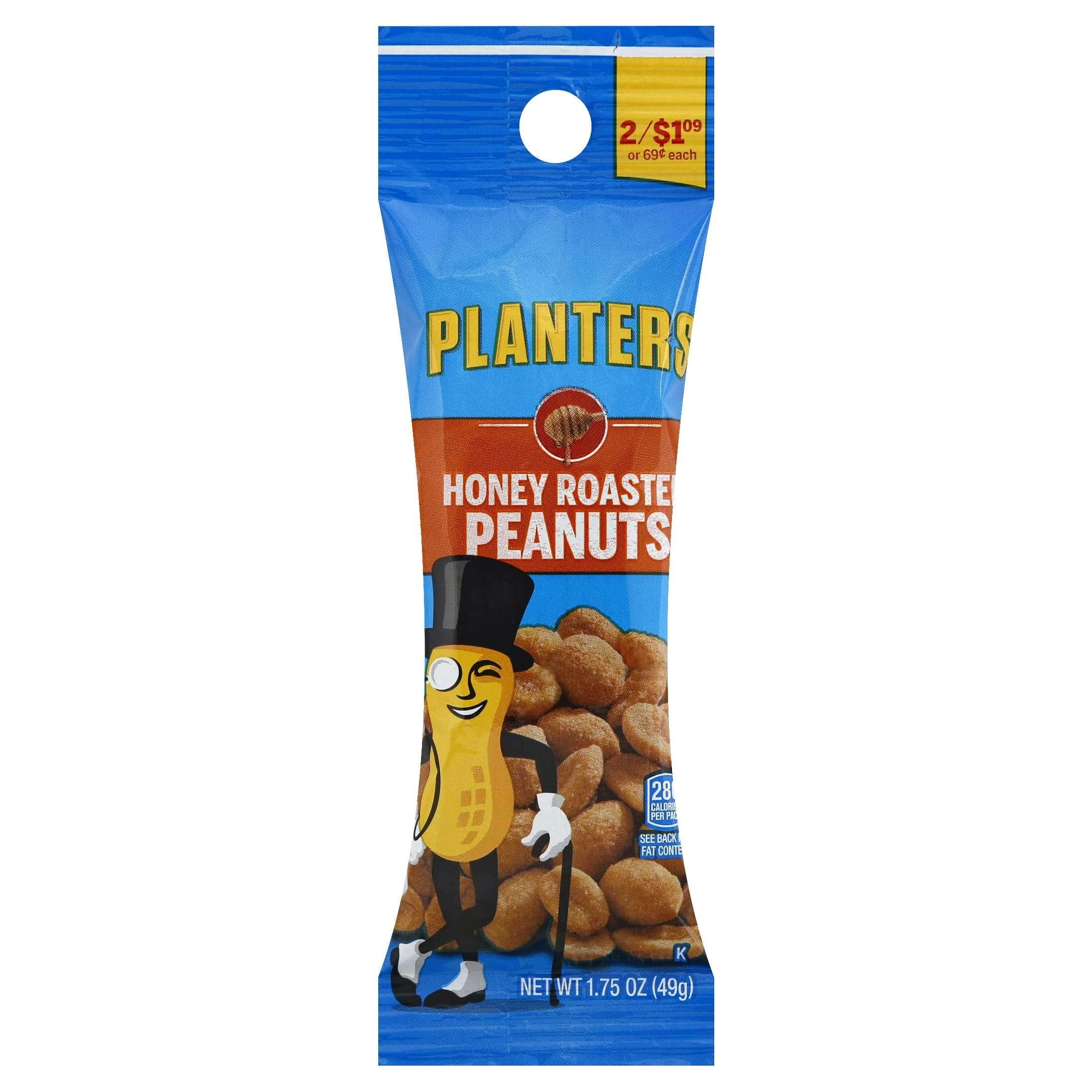 Planters Honey Roasted Peanuts, 1.75-Ounce Tubes Pack of 108 - Walmart.com