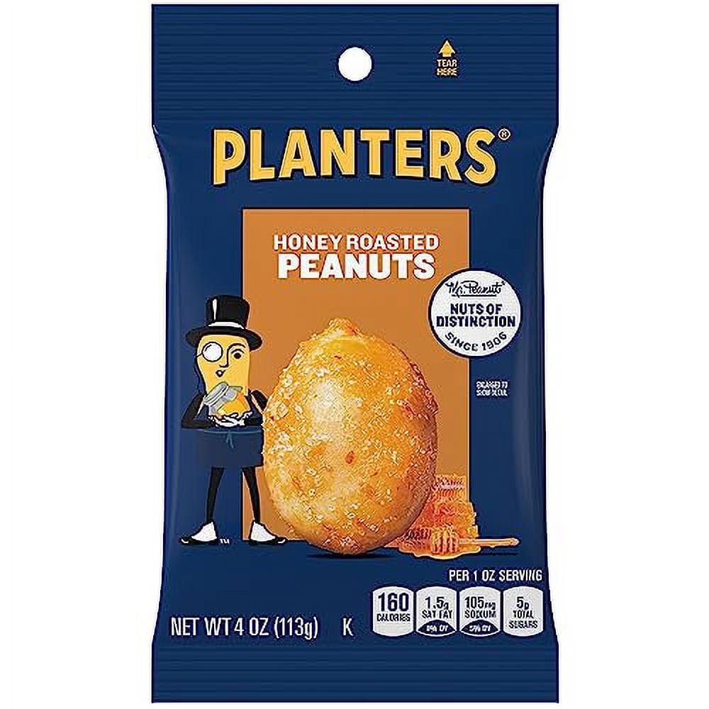 Planters Honey Roasted Peanuts, .. Party Snacks, Plant-Based Protein ...