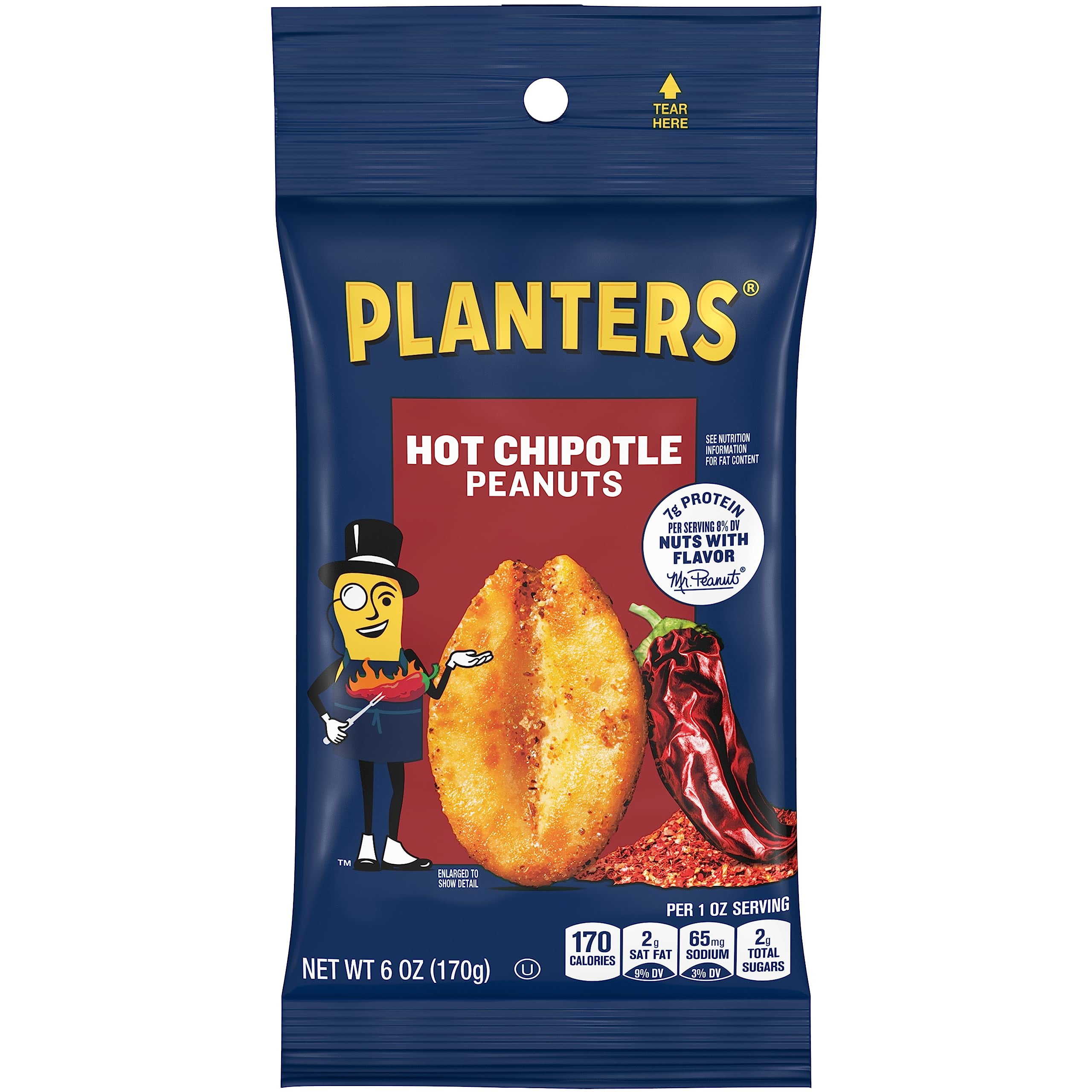 Planters Hot Chipotle Peanuts JKF25 (12 ct Pack, 6 oz Packs) - Walmart.com
