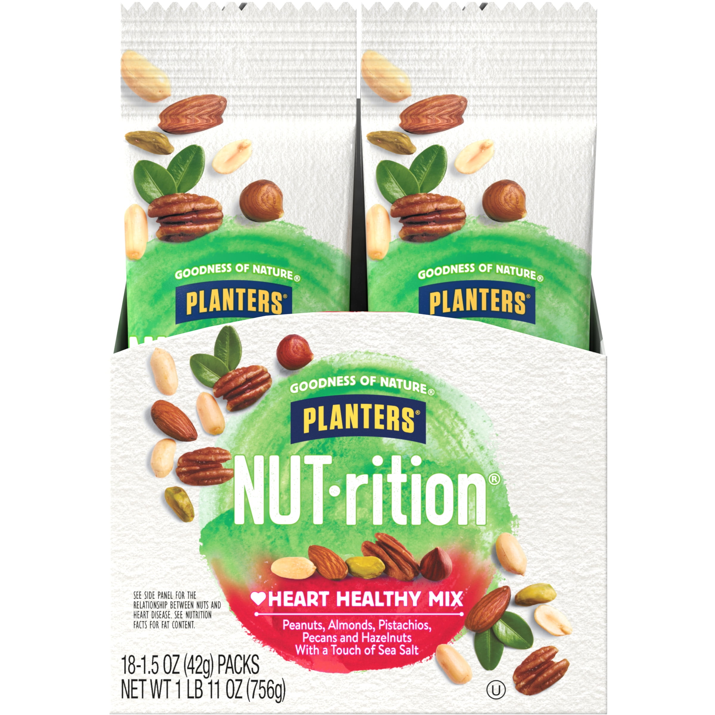 Planters NUT-rition Heart Healthy Mix, 18 ct - 1.5 oz Bags - Walmart.com