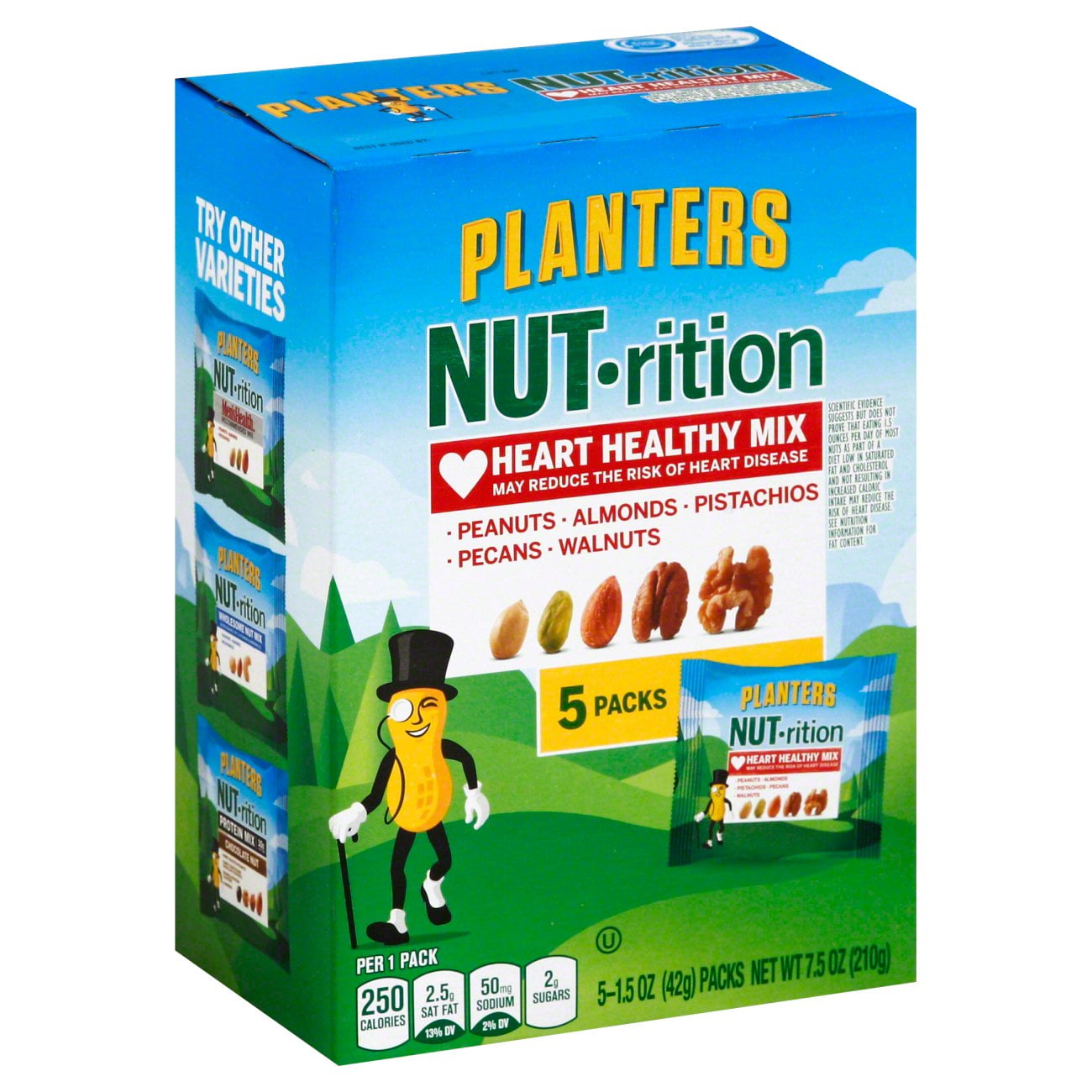 Planters NUT-rition Heart Healthy Nut Mix Snack Packs - 5 ct Packaging ...