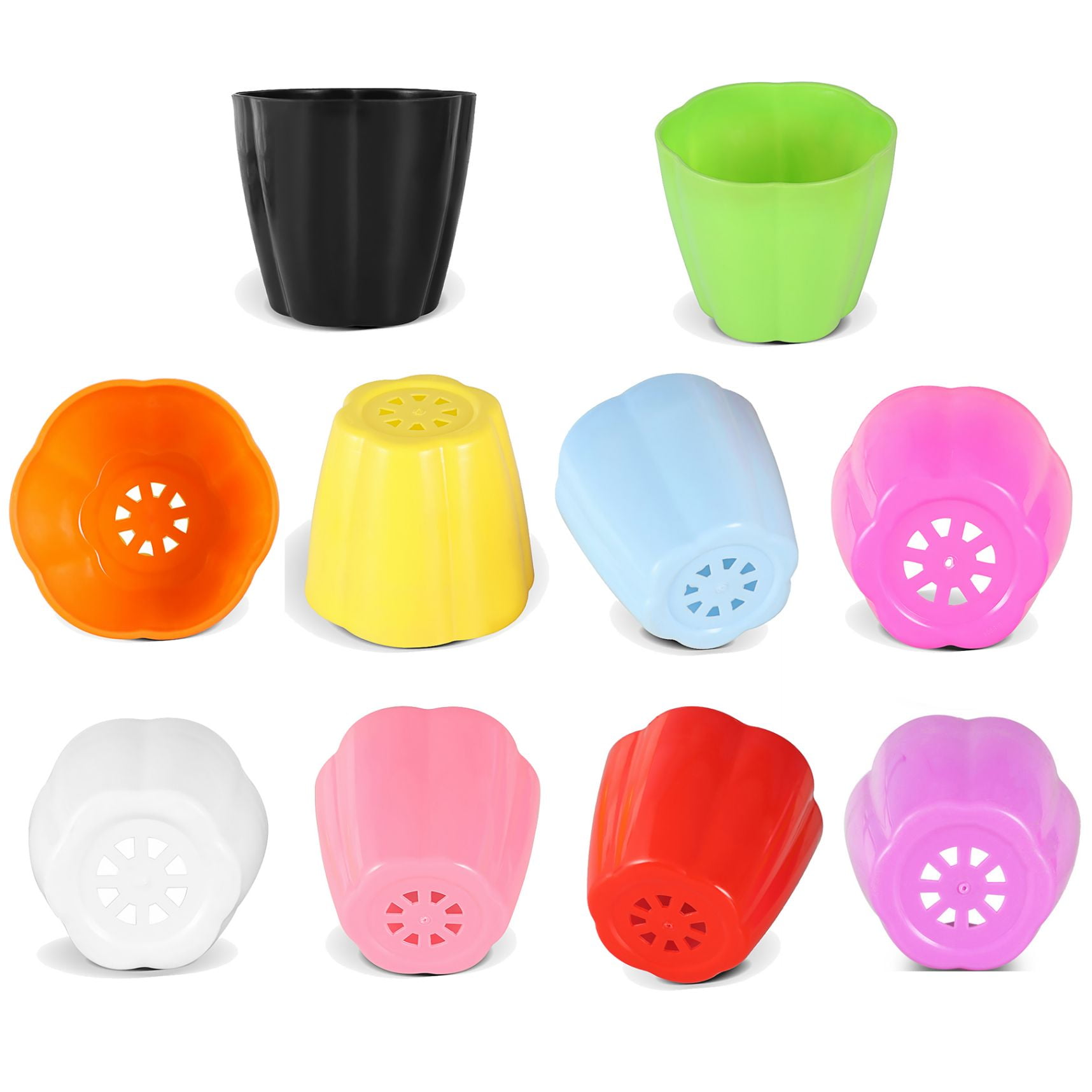 Planters Plastic Flower Plant Pots Flower Plant Nursery Container Pots ...