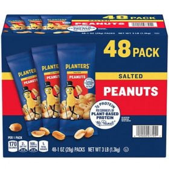 Planters Salted Peanuts, Single-Serve Packs, 1 oz., 48 count.pack of 2 ...