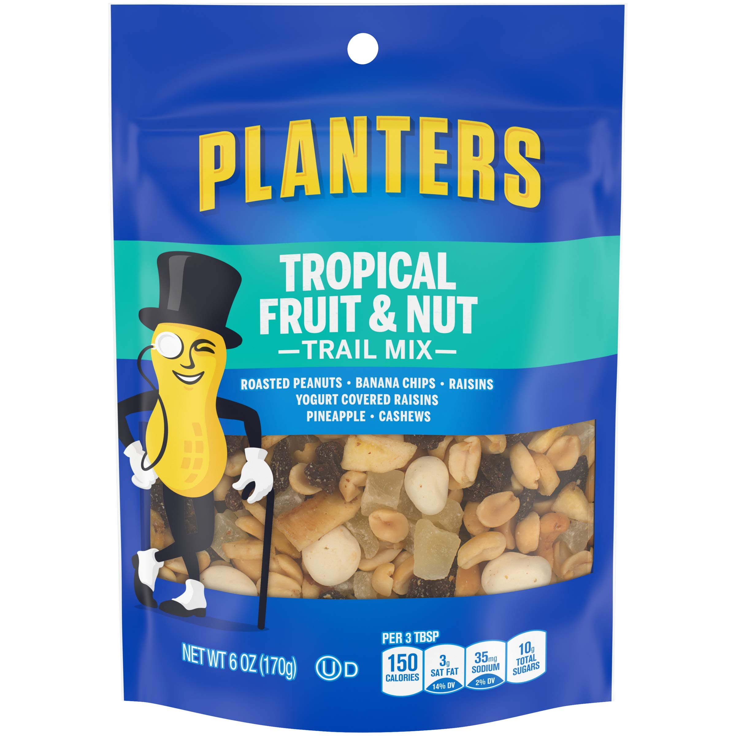 Planters Tropical Fruit & STF9 Nut Trail Mix with Roasted Peanuts ...