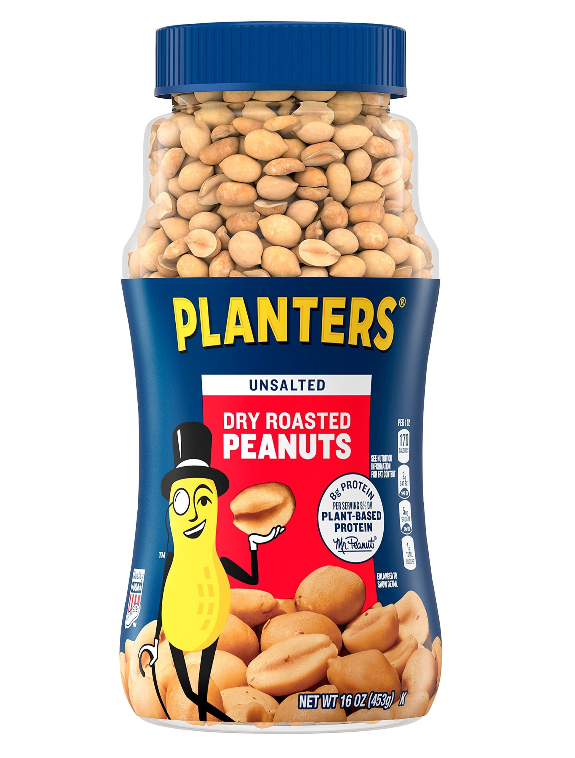 Planters Unsalted Dry Roasted Peanuts (16 oz Jar) C11 - Walmart.com