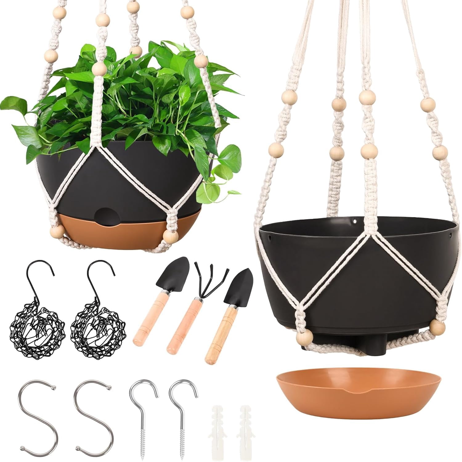 Planters for Indoor , 2 8 Inch Self Watering Pots for with Drainage ...