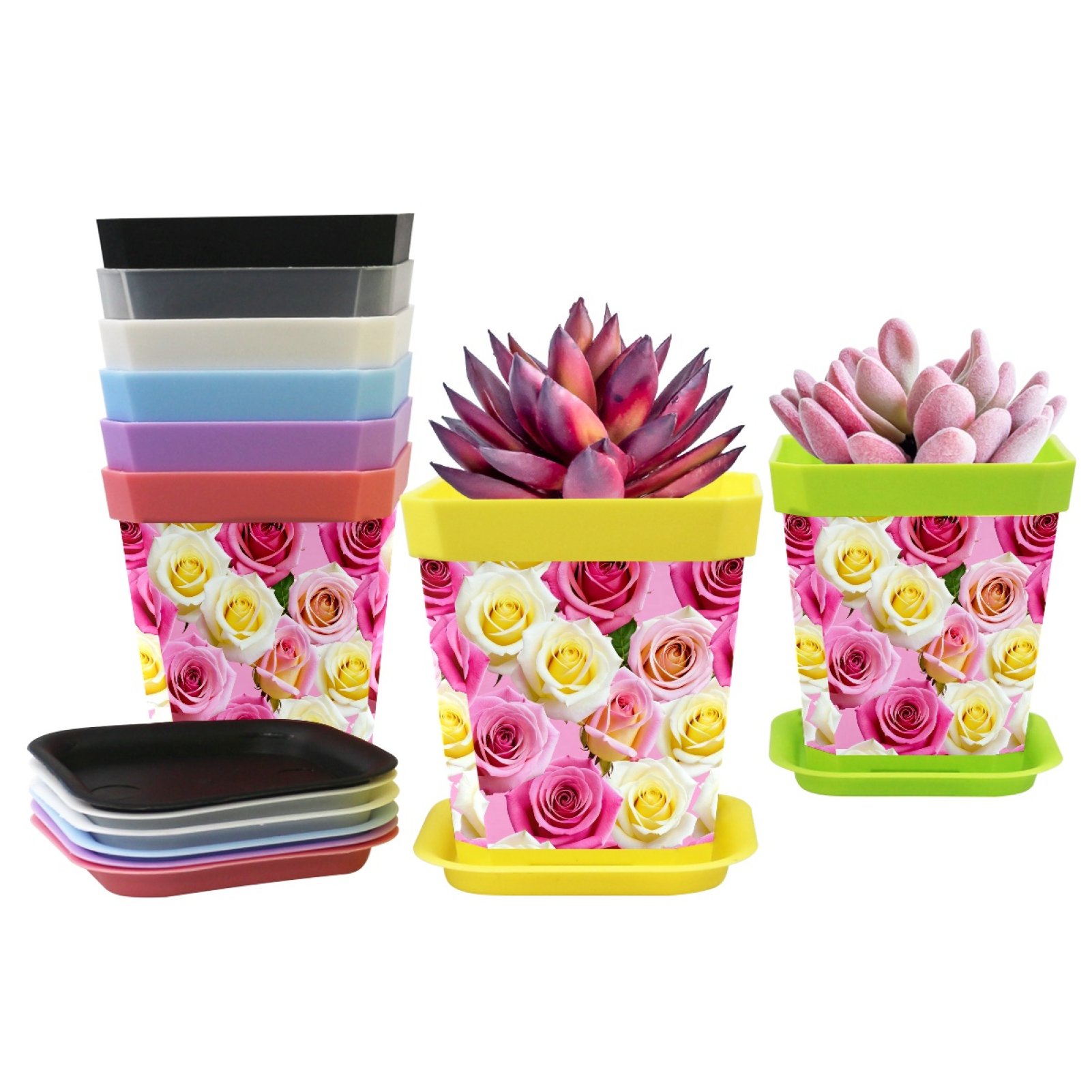 Planters for Outdoor Plants,Planter,Outdoor Planters,8 Pack,Pink White ...