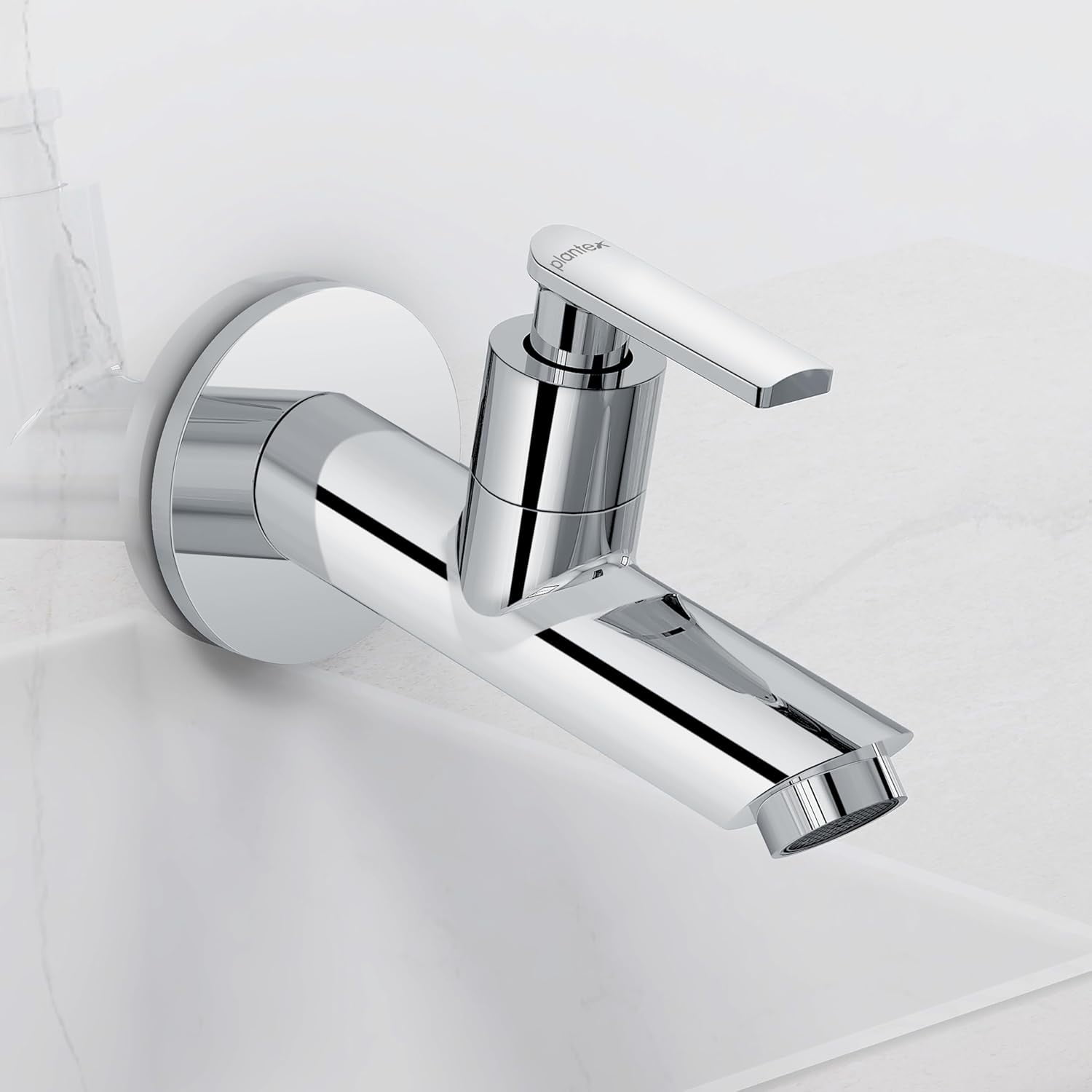 Plantex BAL502 Pure Brass Bib Cock Water Tap with Brass Wall Flange ...