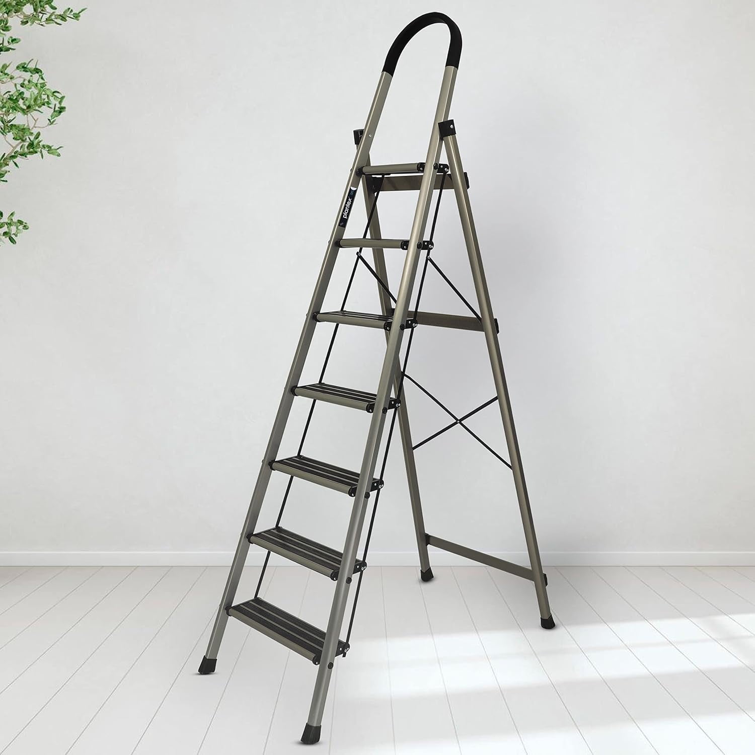 Plantex Guardex 7 Step Foldable Aluminum Ladder for HomeLadder with ...