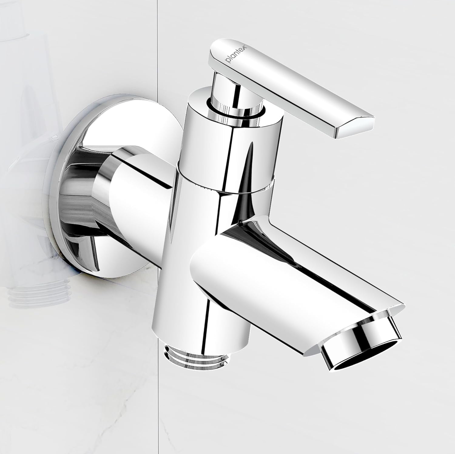 Plantex Pure Brass 2 in 1 Tap for Washing MachineQuarter Turn Bibcock Water Tap with Brass Wall ...