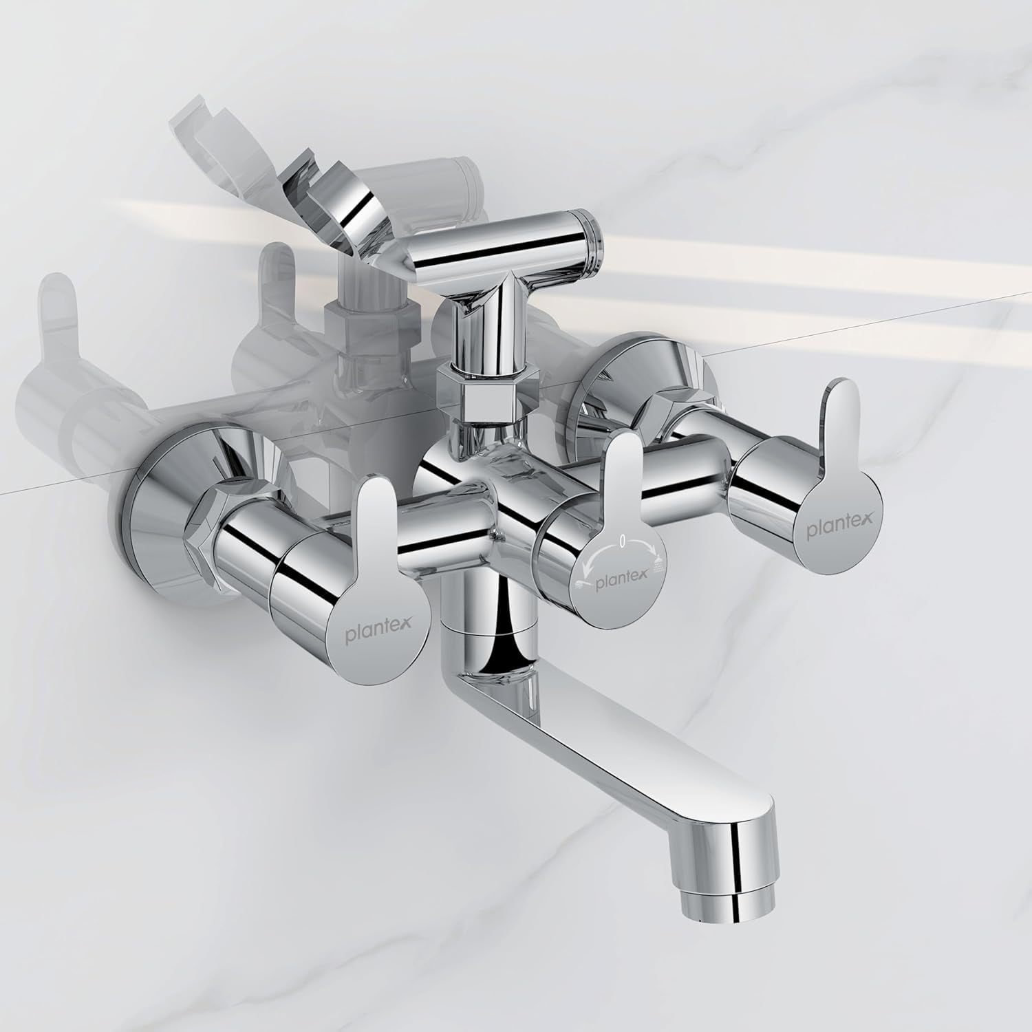 Plantex Pure Brass Telephonic Wall Mixer with Crutch for Arranging Hot ...